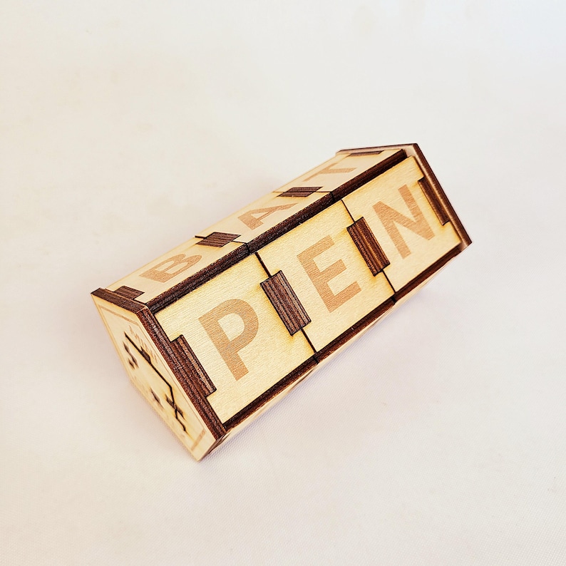 Mini Cryptex Puzzle Box Laser Cut Files, SVG DXF PDF, Spell and Spin ...