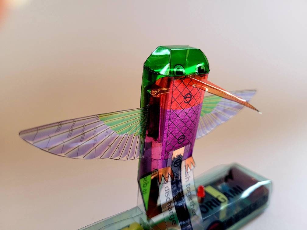 Electric Origami Hummingbird Plans Paper Automata Template | Etsy