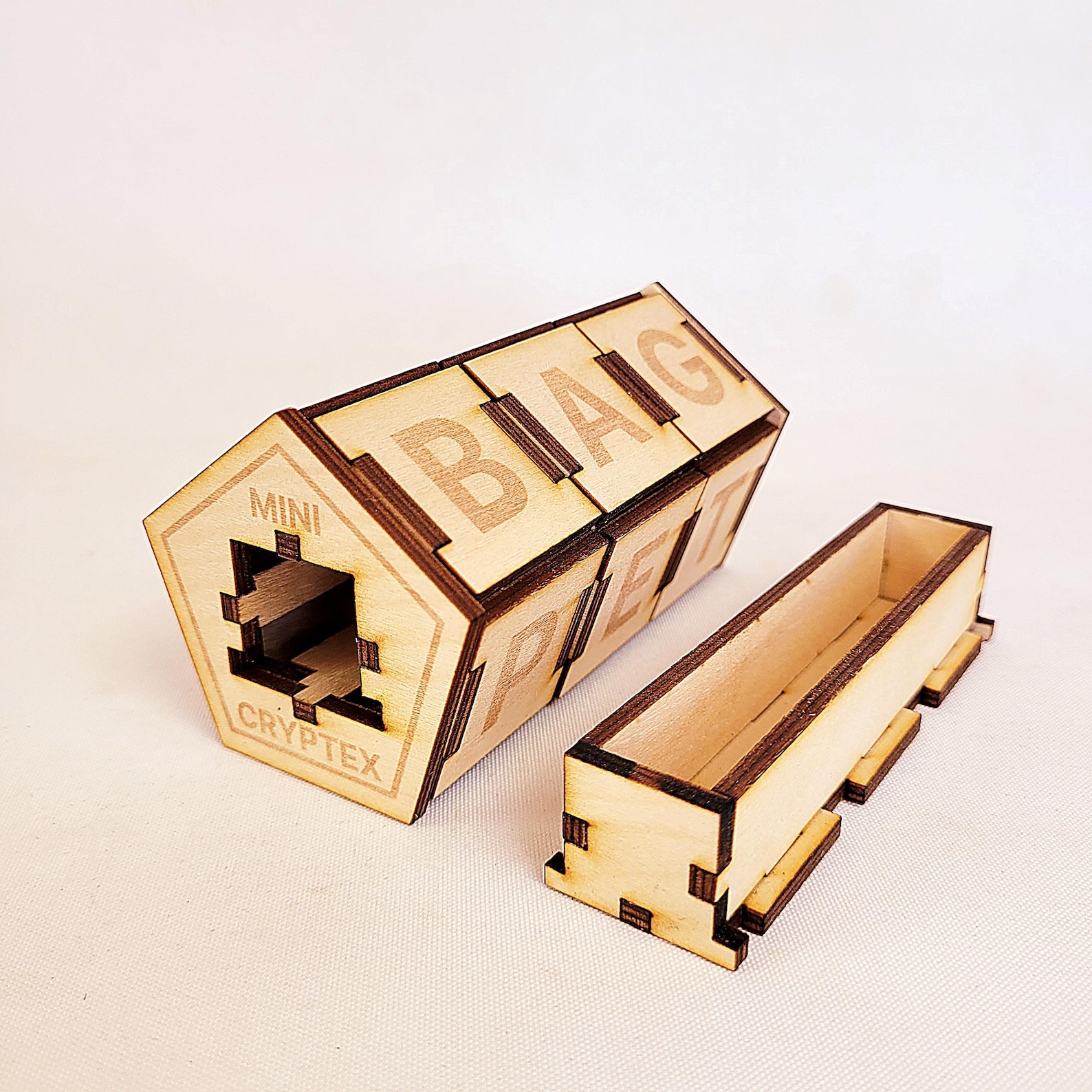 Mini Cryptex Puzzle Box Laser Cut Files, SVG DXF PDF, Spell and Spin ...