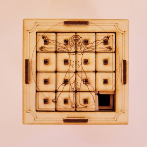 Slide Picture Puzzle Box Kit Davinci's Vitruvian Man - Etsy