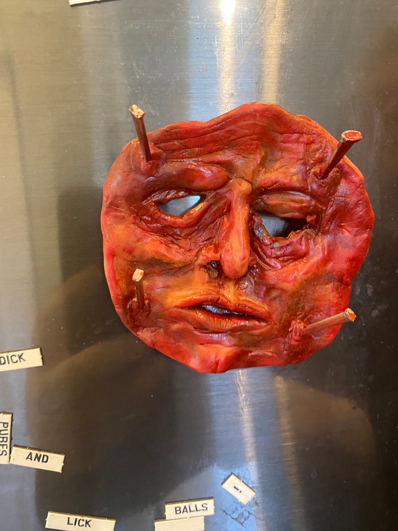 Grotesque Flayed Face Fridge Magnet: Handmade Horror Decor - Etsy