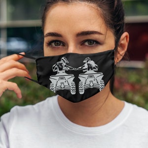 Atv Couple Black Mask, Atv Guy and Girl Black Face Mask, Motor Sports ...