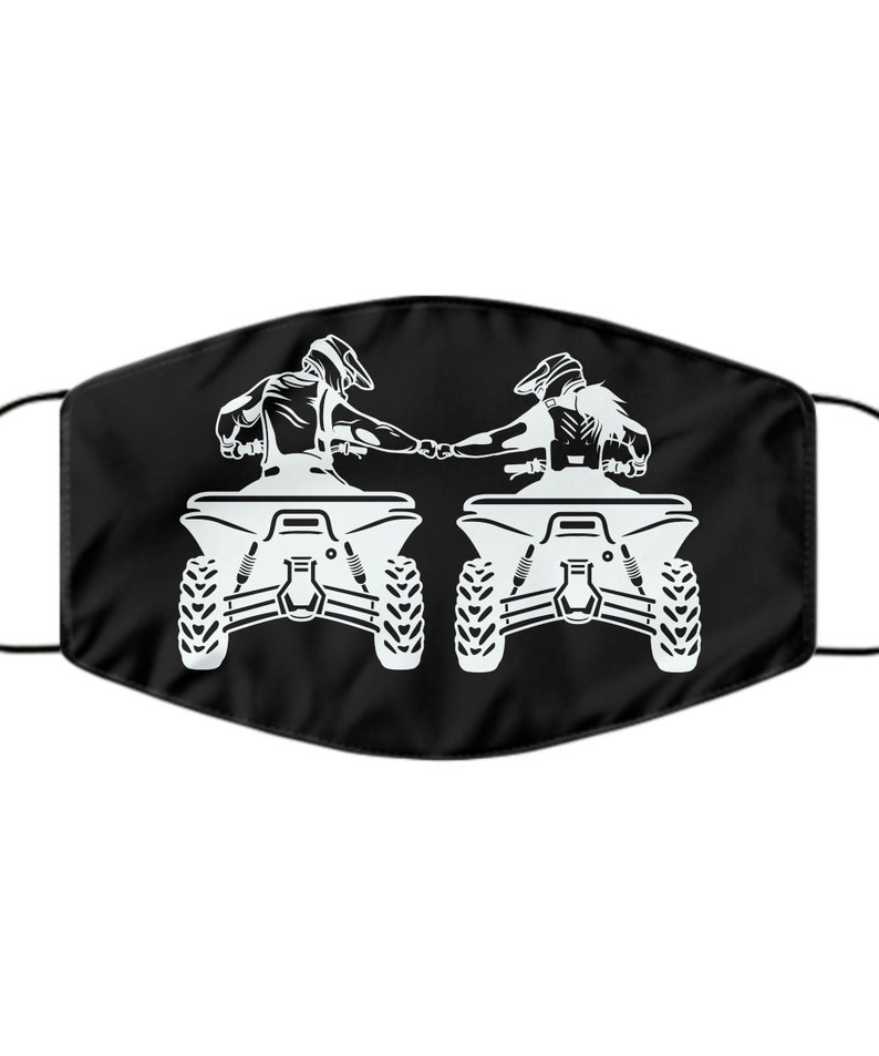 Atv Couple Black Mask, Atv Guy and Girl Black Face Mask, Motor Sports ...