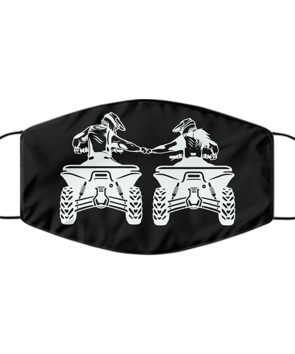 Atv Couple Black Mask, Atv Guy and Girl Black Face Mask, Motor Sports ...