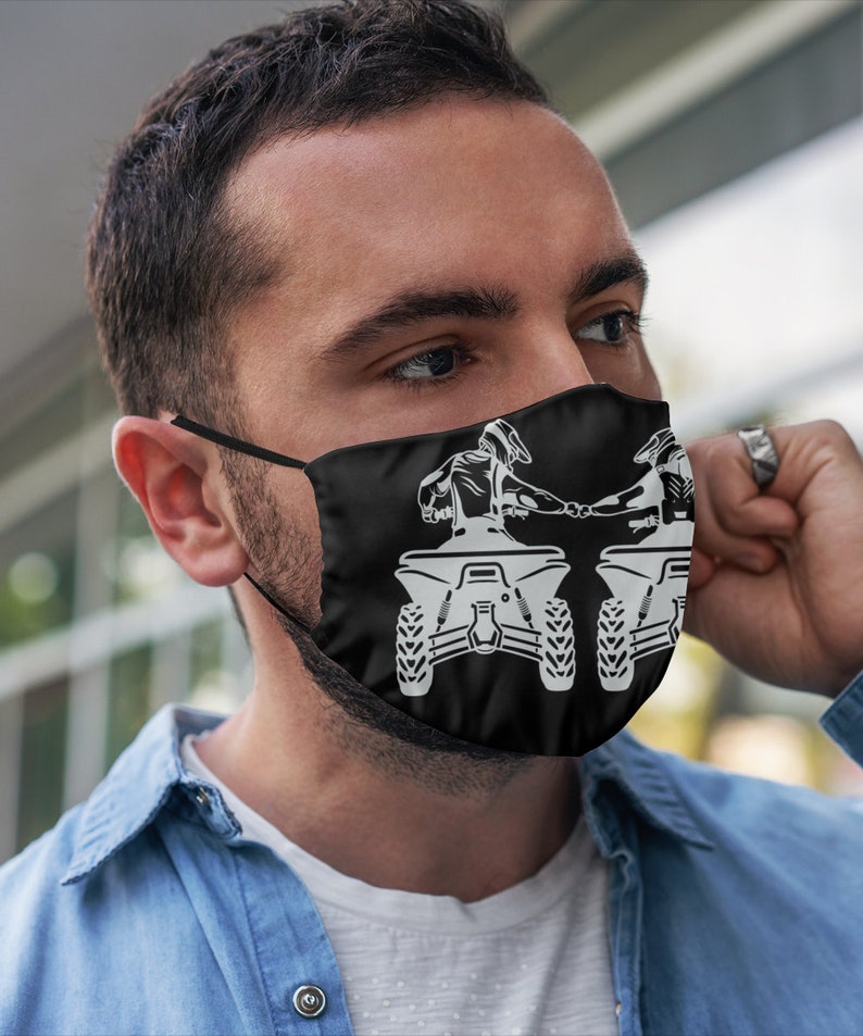 Atv Couple Black Mask, Atv Guy and Girl Black Face Mask, Motor Sports ...