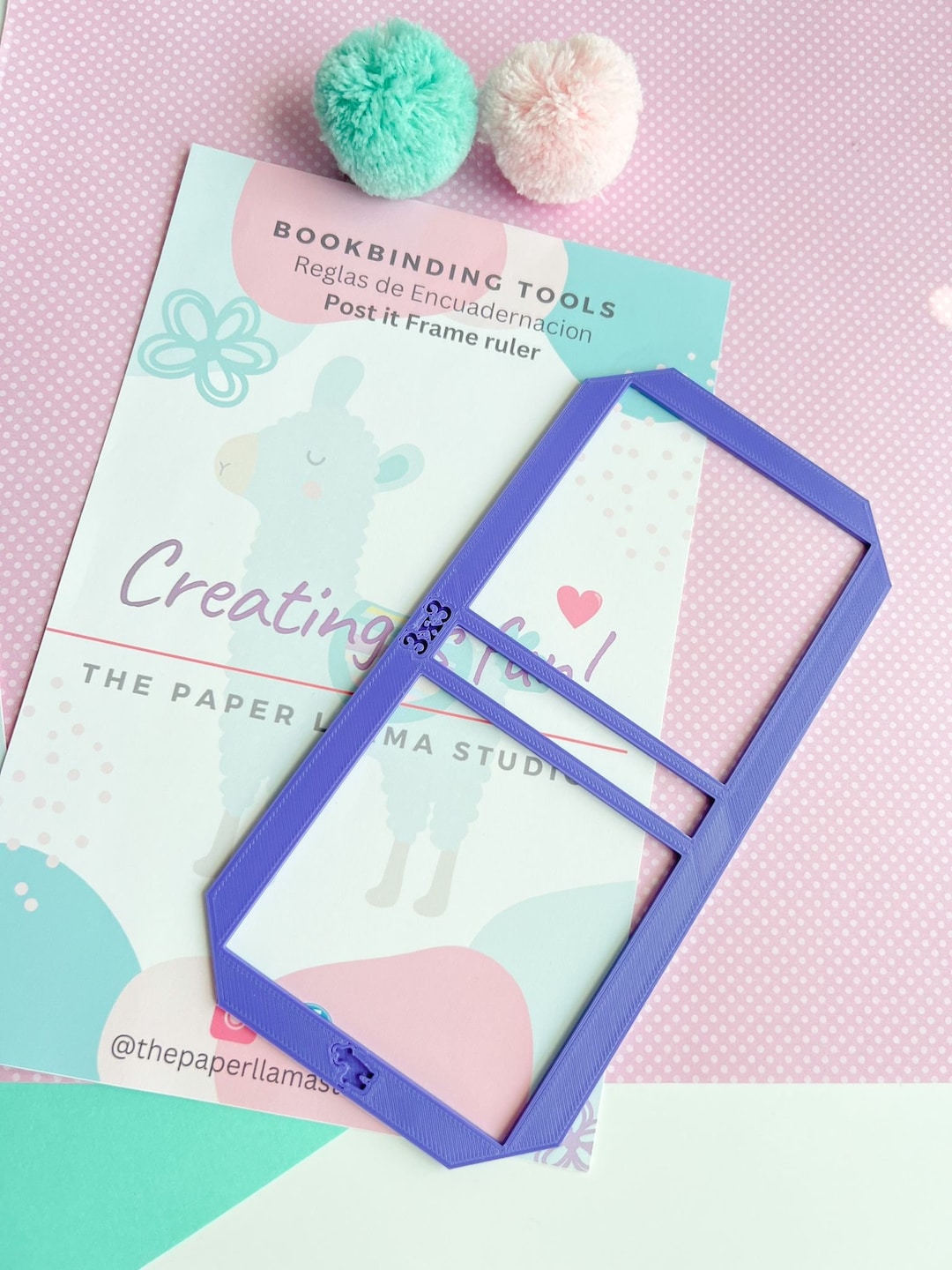 3D Printed Post-it Guide Ruler: Bookbinding Scrapbooking Tool (3”x3 ...