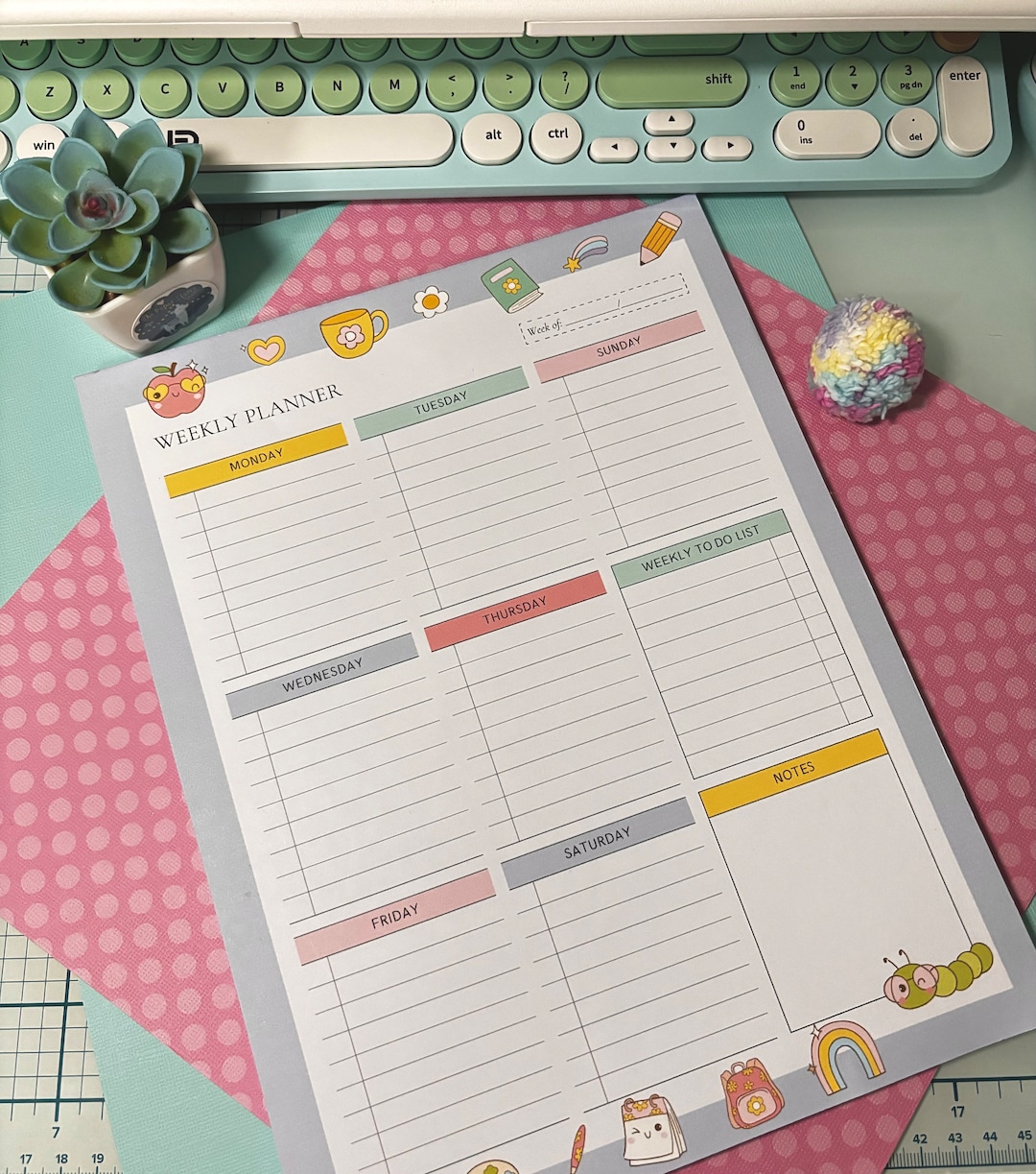Teacher Weekly Planner, Notepad, Organization, Daily Task Tracker ...