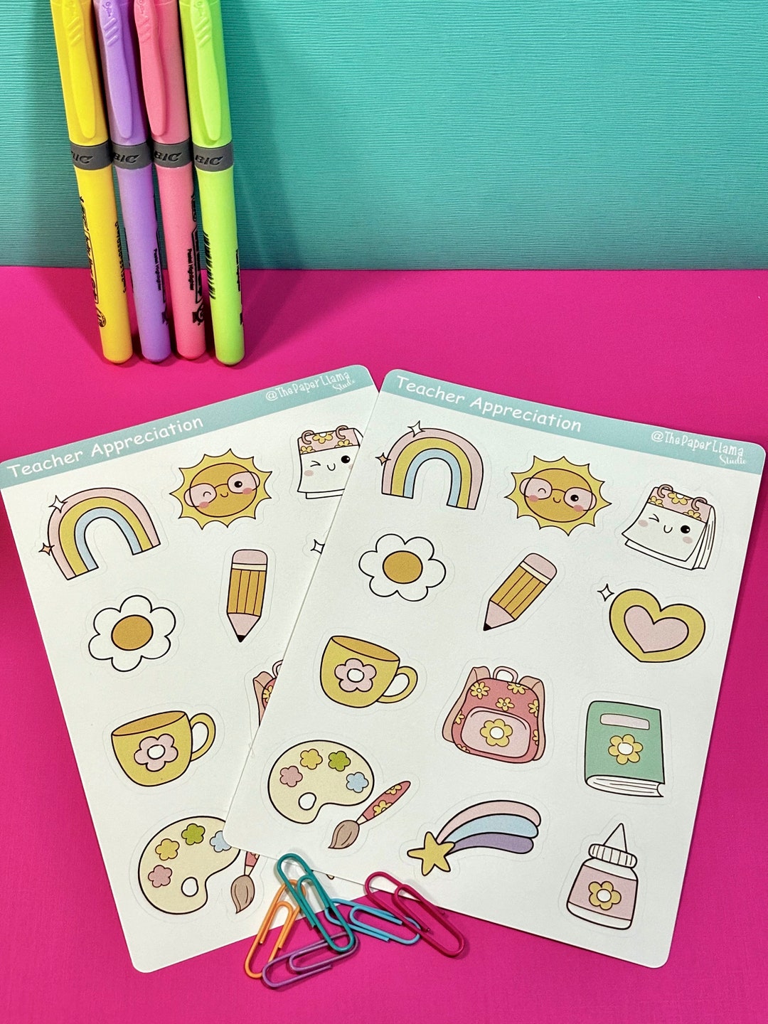 Teacher Sticker Sheet, Cute Kawaii Stickers, Planner Stickers, Teacher ...