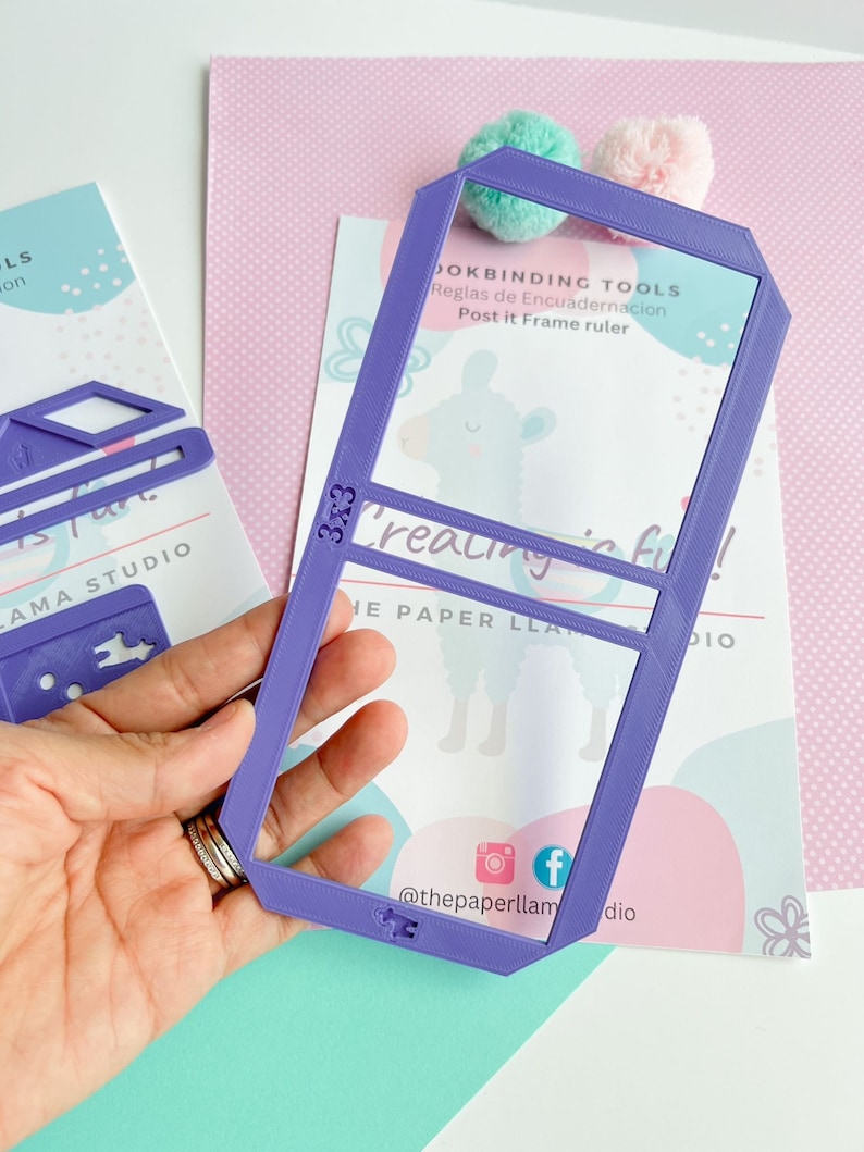 3D Printed Post-it Guide Ruler: Bookbinding Scrapbooking Tool (3”x3 ...