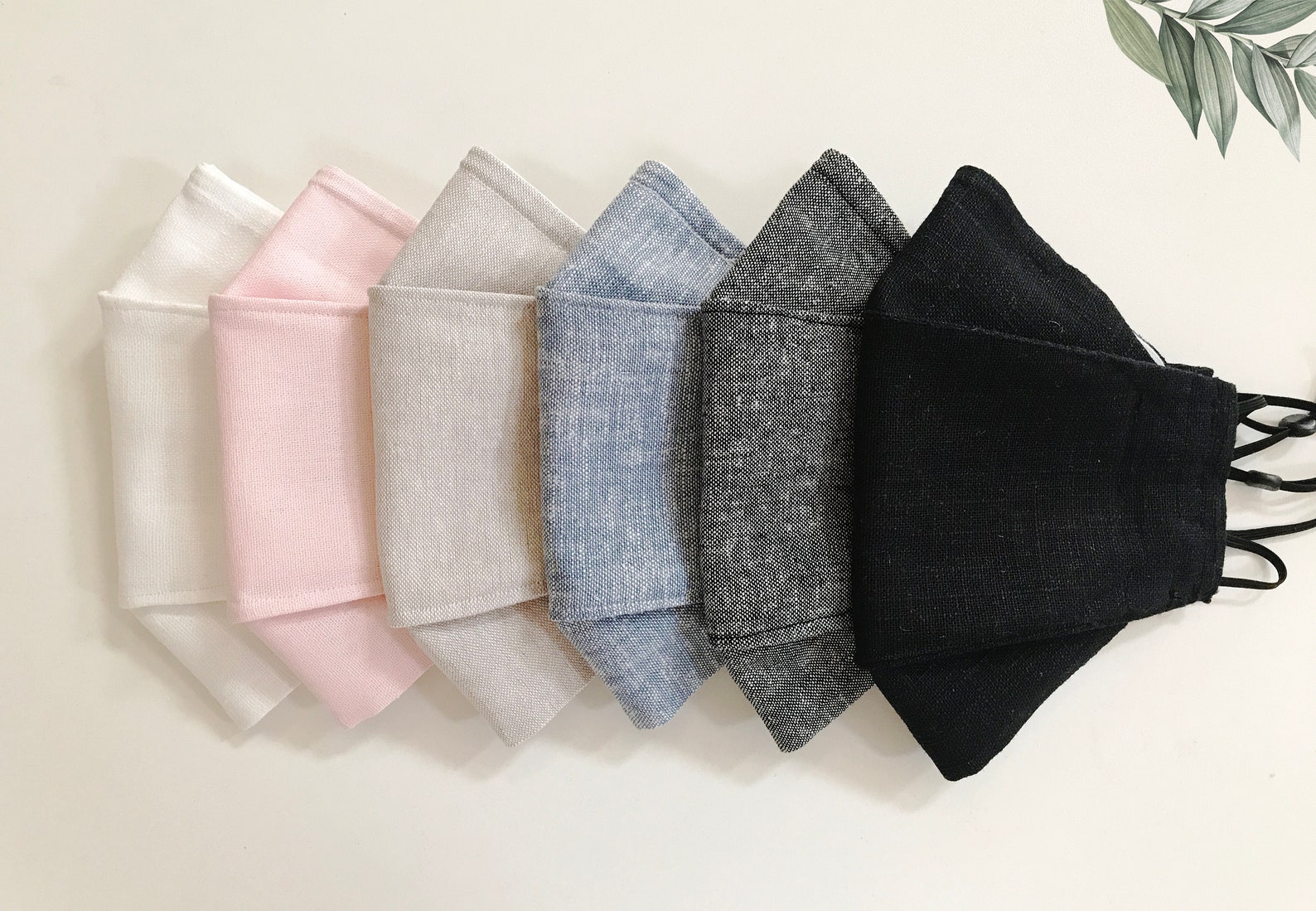 Handmade Linen Face Masks W/ 5 Extra Filters 3D Origami Mask - Etsy