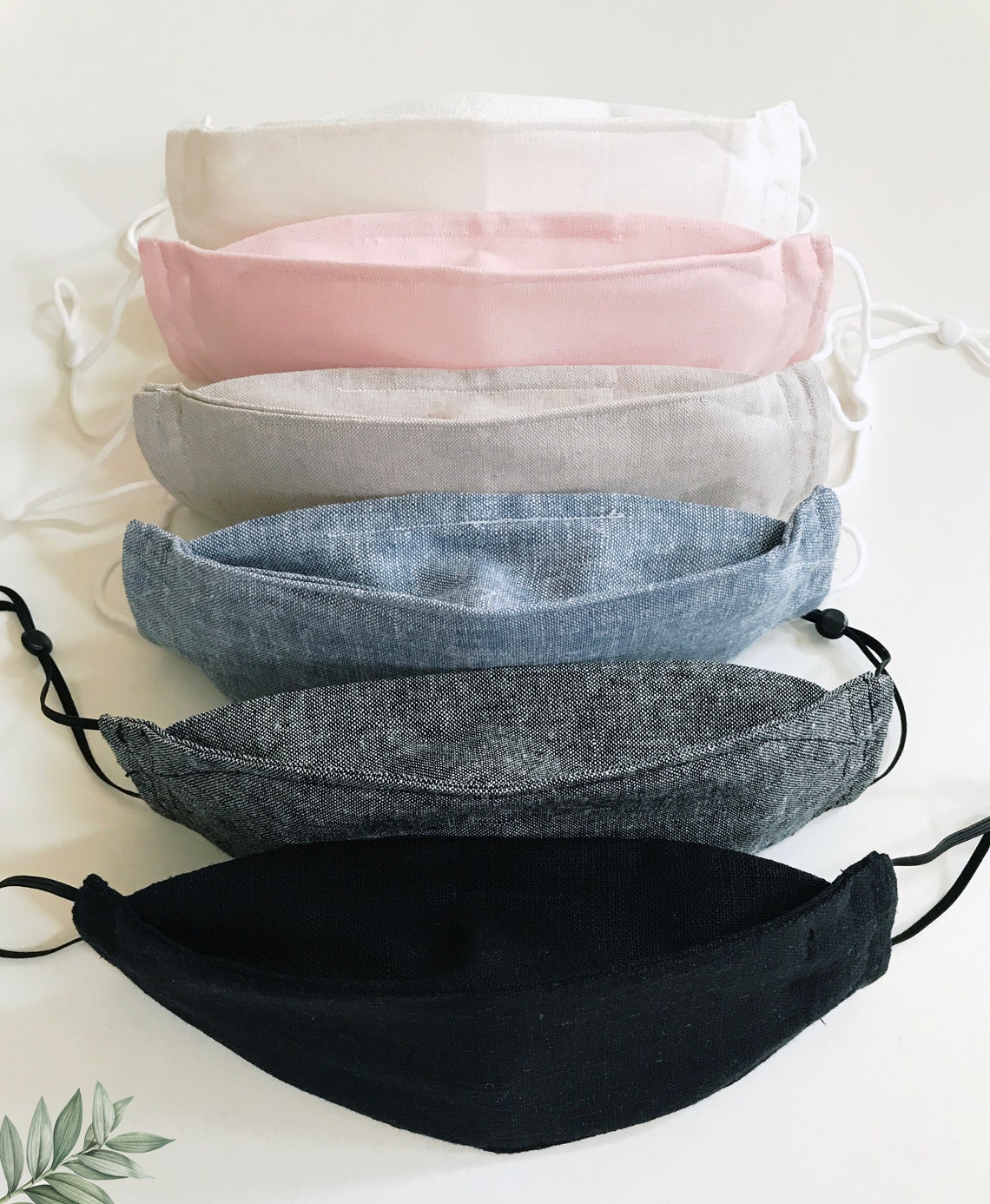 Handmade Linen Face Masks W/ 5 Extra Filters 3D Origami Mask - Etsy