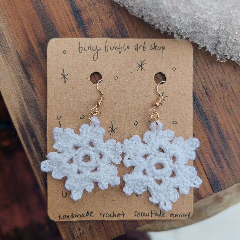 Snowflake Crochet Earrings - Etsy