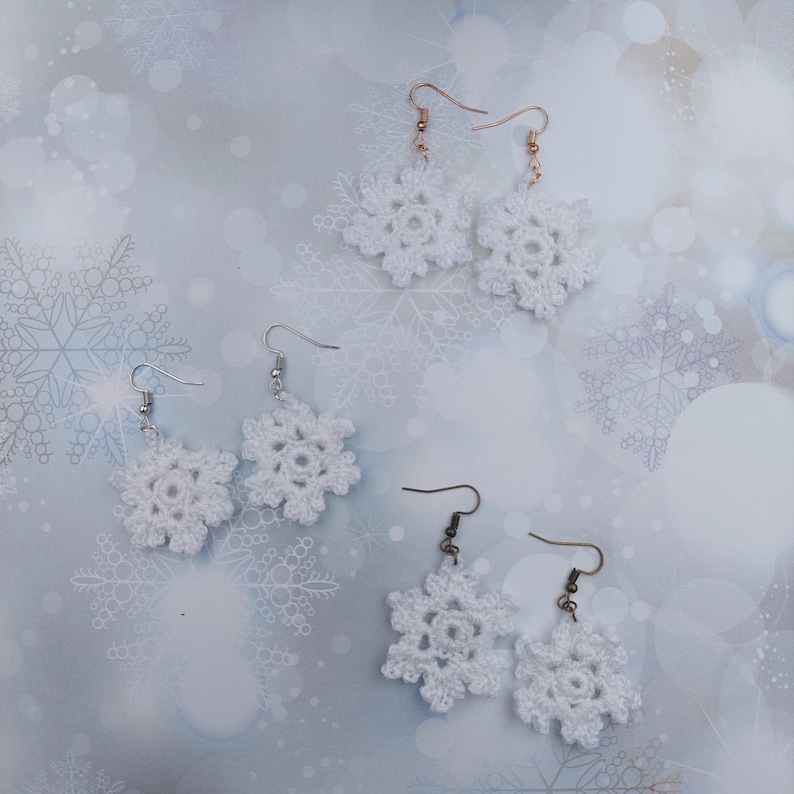 Snowflake Crochet Earrings - Etsy