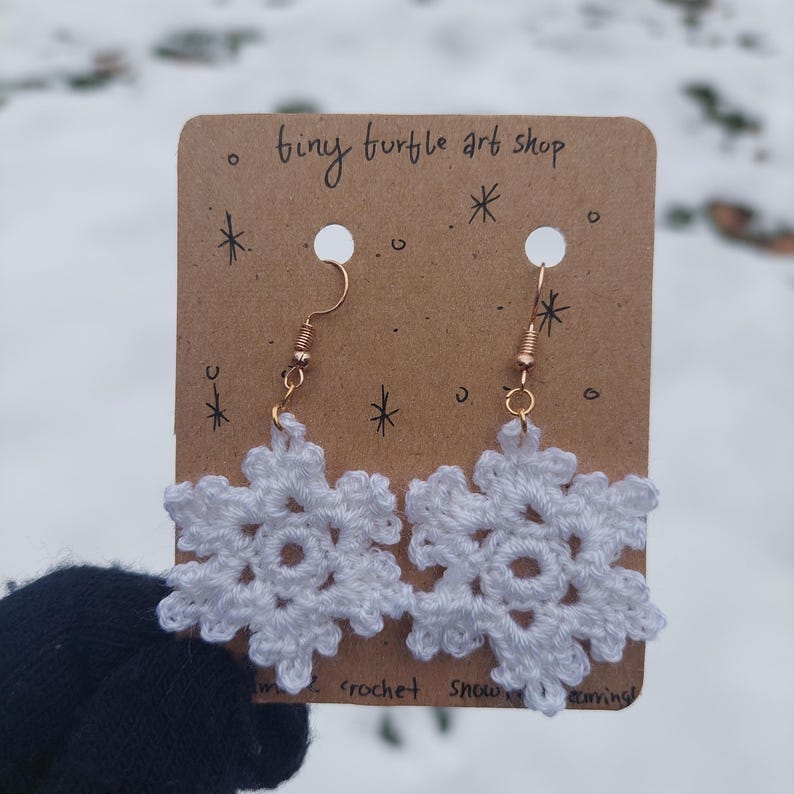 Snowflake Crochet Earrings - Etsy