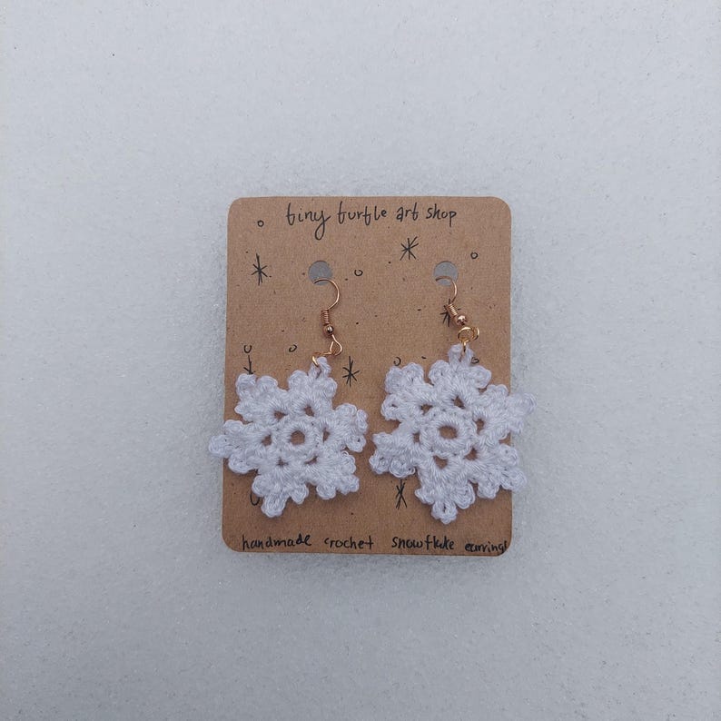 Snowflake Crochet Earrings - Etsy