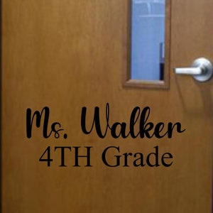 Personalized Teacher Name Decal, Custom, Classroom Door Vinyl Sticker ...