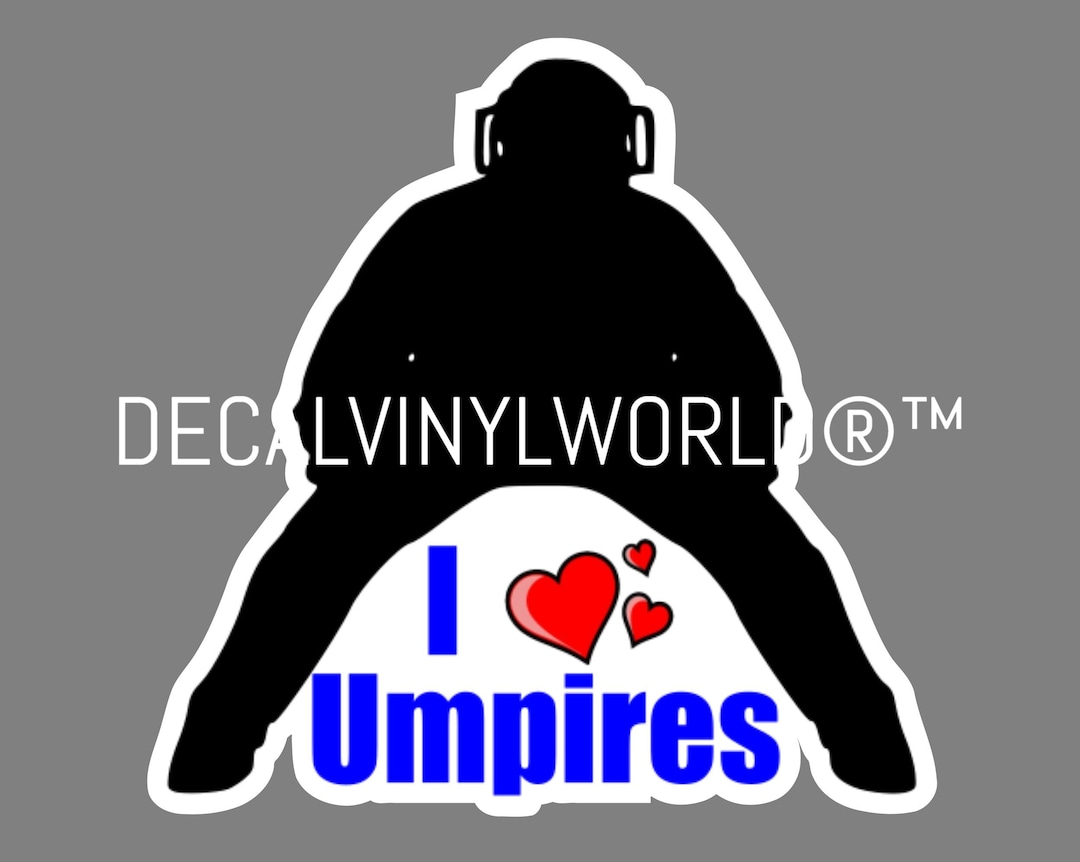 I Love Umpires Sticker Decal, Catcher's Mask, Helmet Sticker, Umpire ...