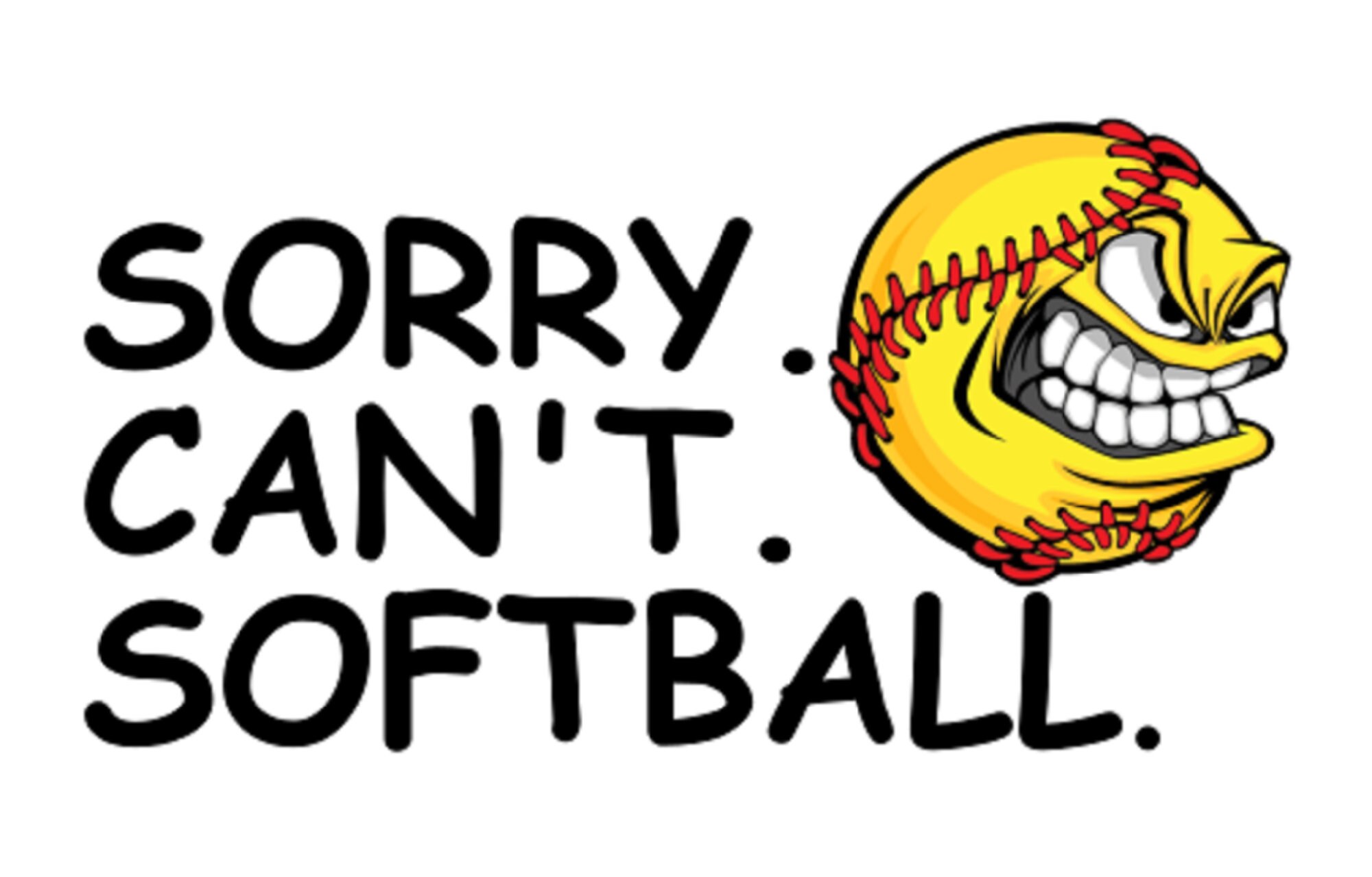 Sorry Can't Softball Stickers, Softball Decals, Softball Mom Stickers ...