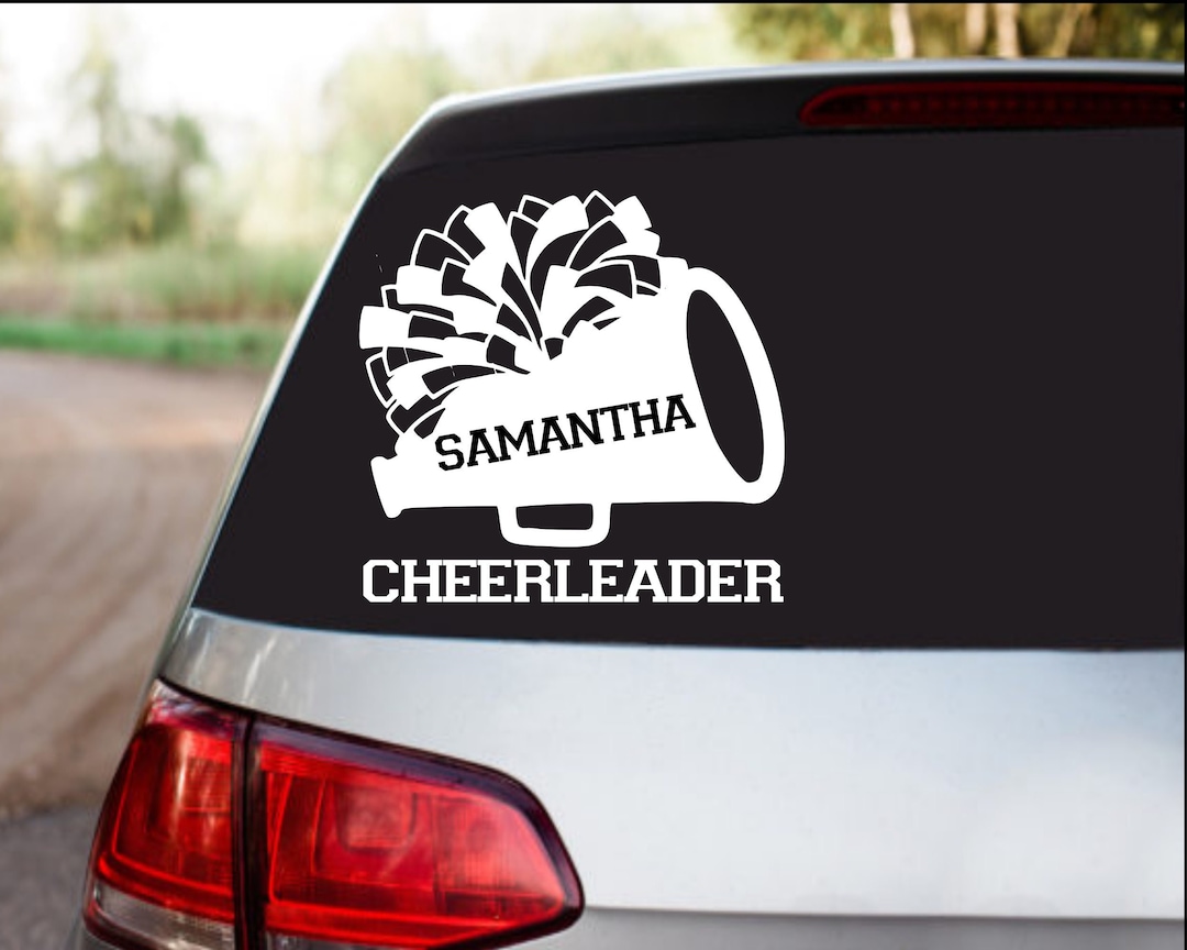 Cheerleader Decal | Cheerleading Decal | Megaphone Decal | Personalized ...