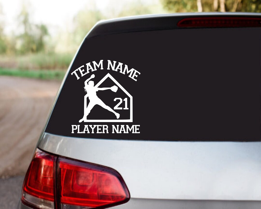 Softball Diamond Fastpitch Team Vinyl Decal Personalized Sports Team ...