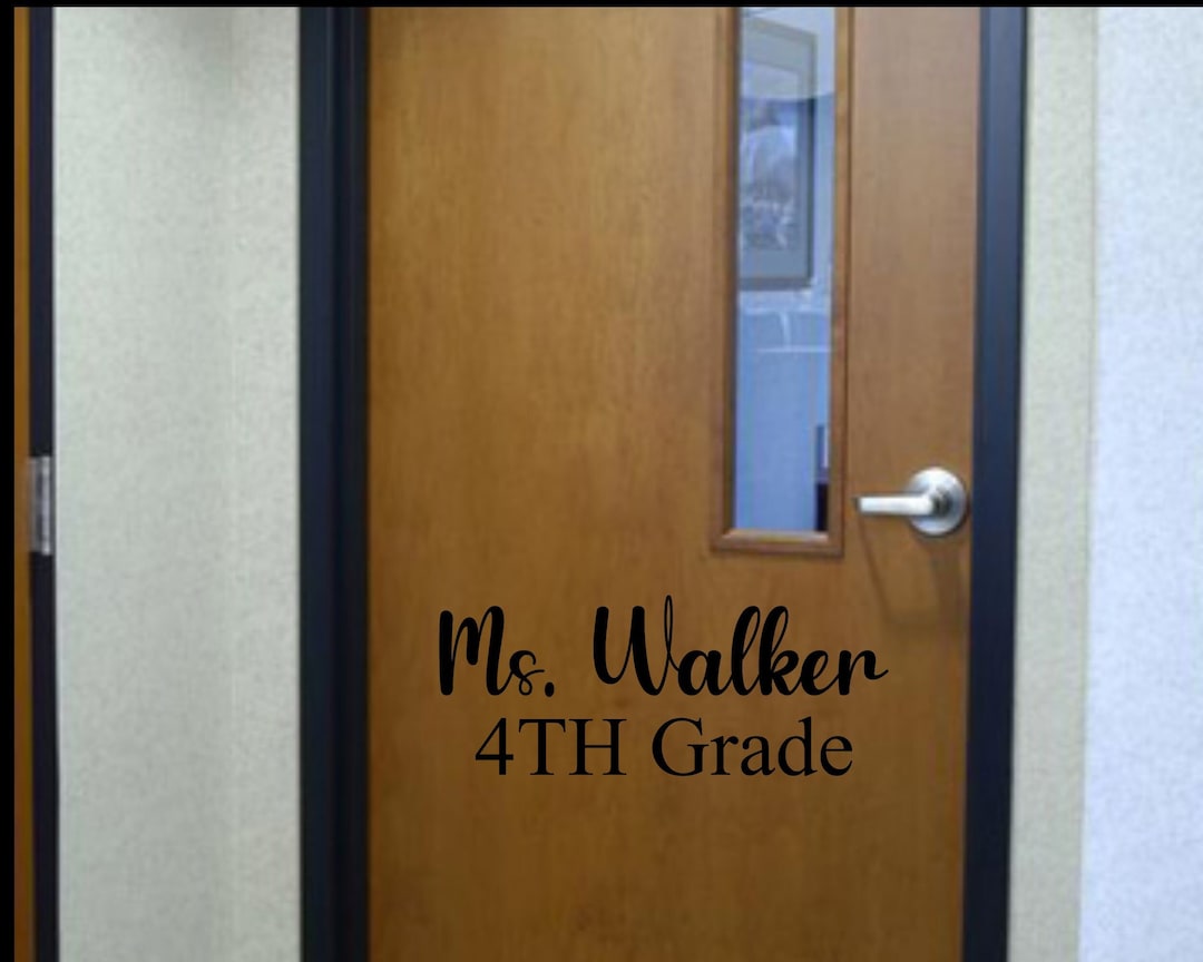 Personalized Teacher Name Decal, Custom, Classroom Door Vinyl Sticker ...