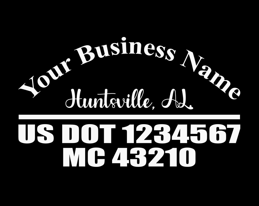 Custom US DOT Trucking Decal Stickers, 18 Wheeler, Company Logos, Mc ...