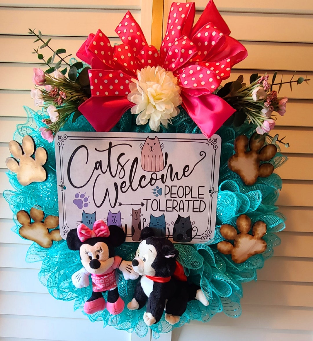 Disney Wreath, Disney Minnie Mouse, Cat Wreath, Disney Minnie Mouse and ...