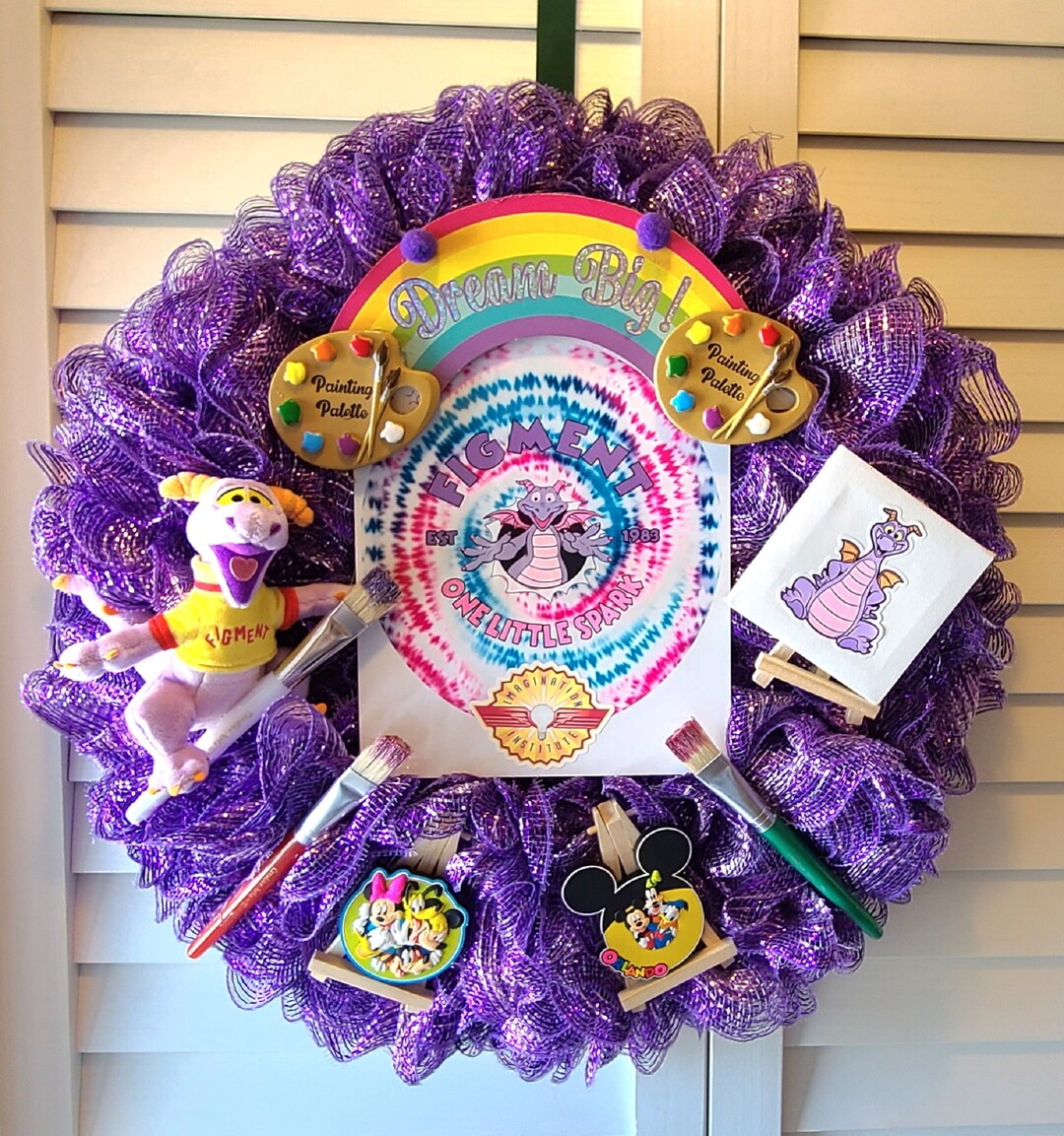 Figment, Figment Wreath, Epcot Figment, Disney Wreath, Disney Figment ...