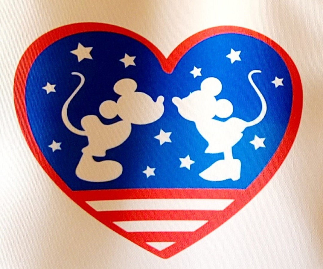 Disney Patriotic Mickey and Minnie Mouse Heart Shaped Kiss Tote , WDW ...