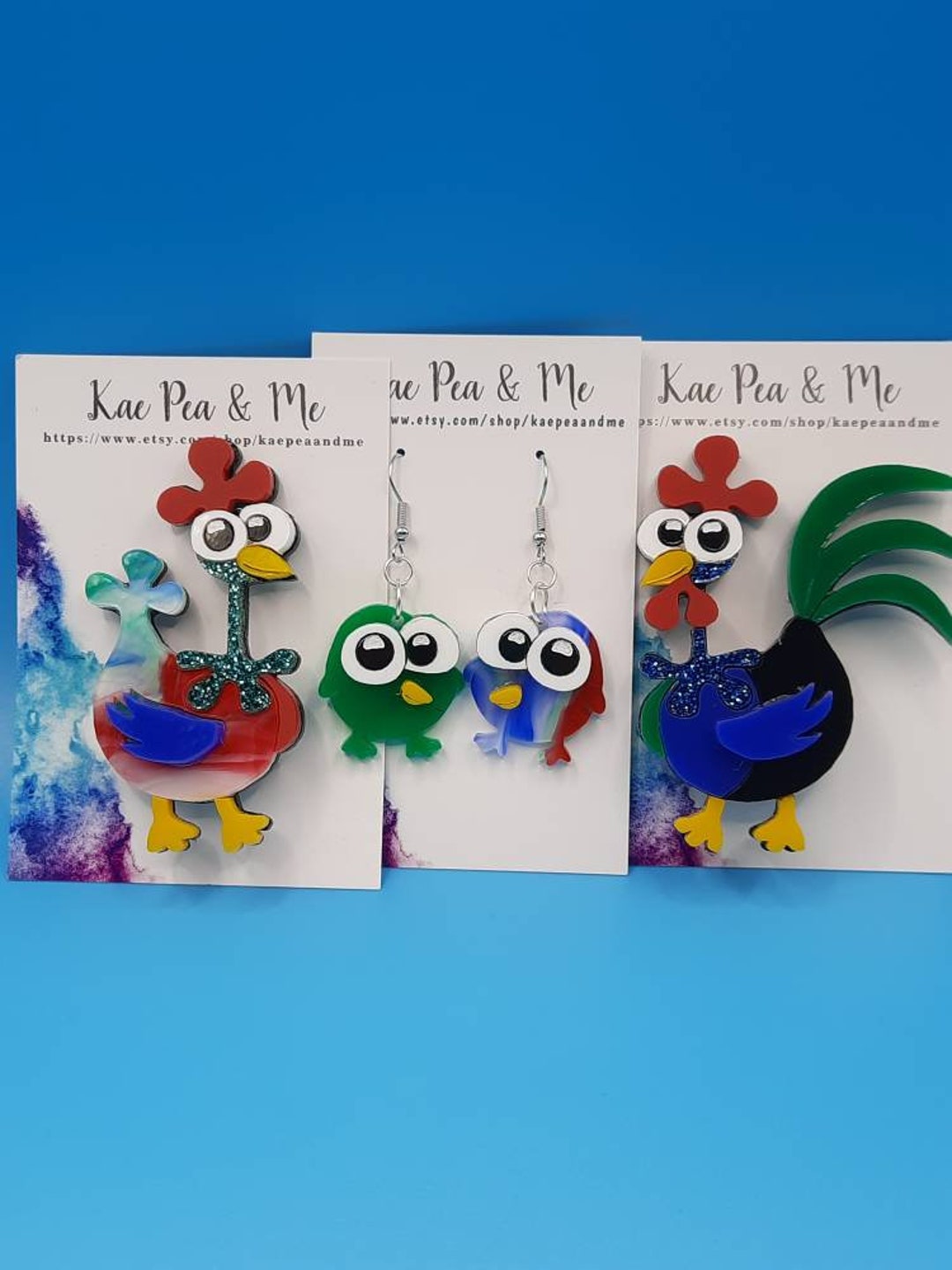 CC Chicken & Rodney Rooster Brooches - Etsy