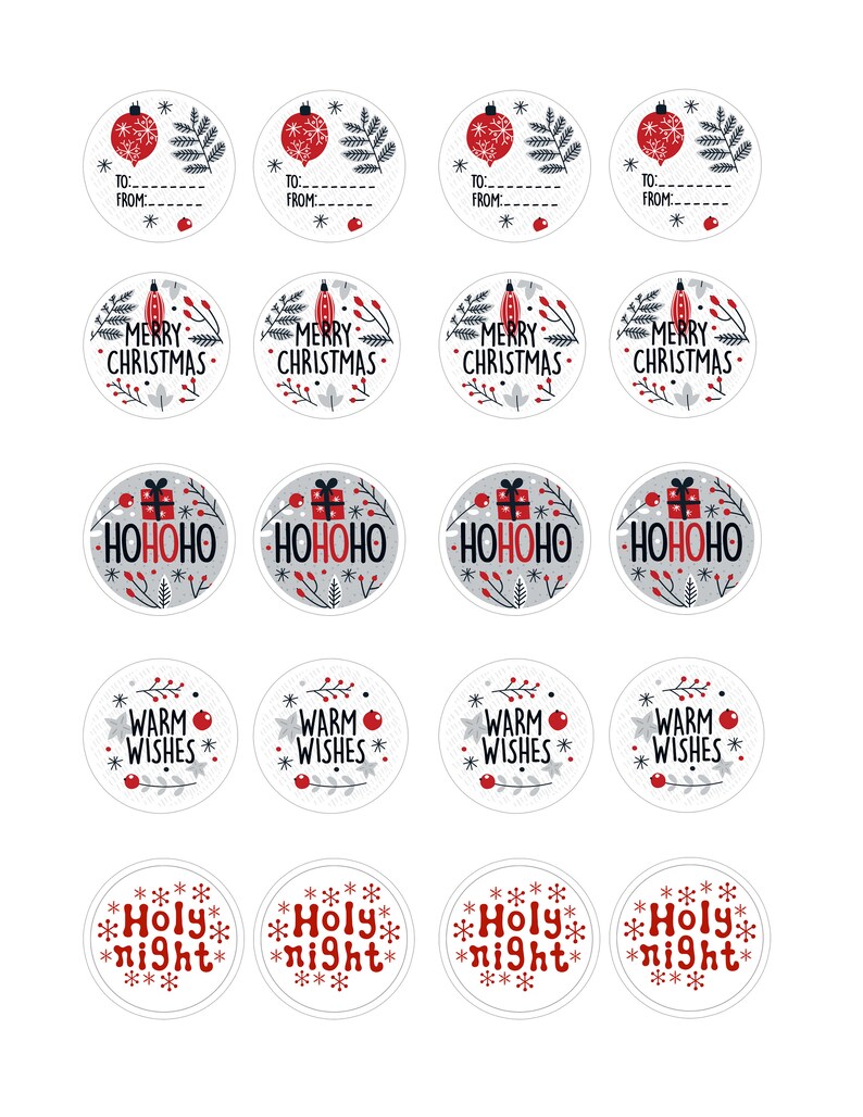 PRINTABLE Christmas Stickers Sheet-digital Christmas Stickers-printable ...