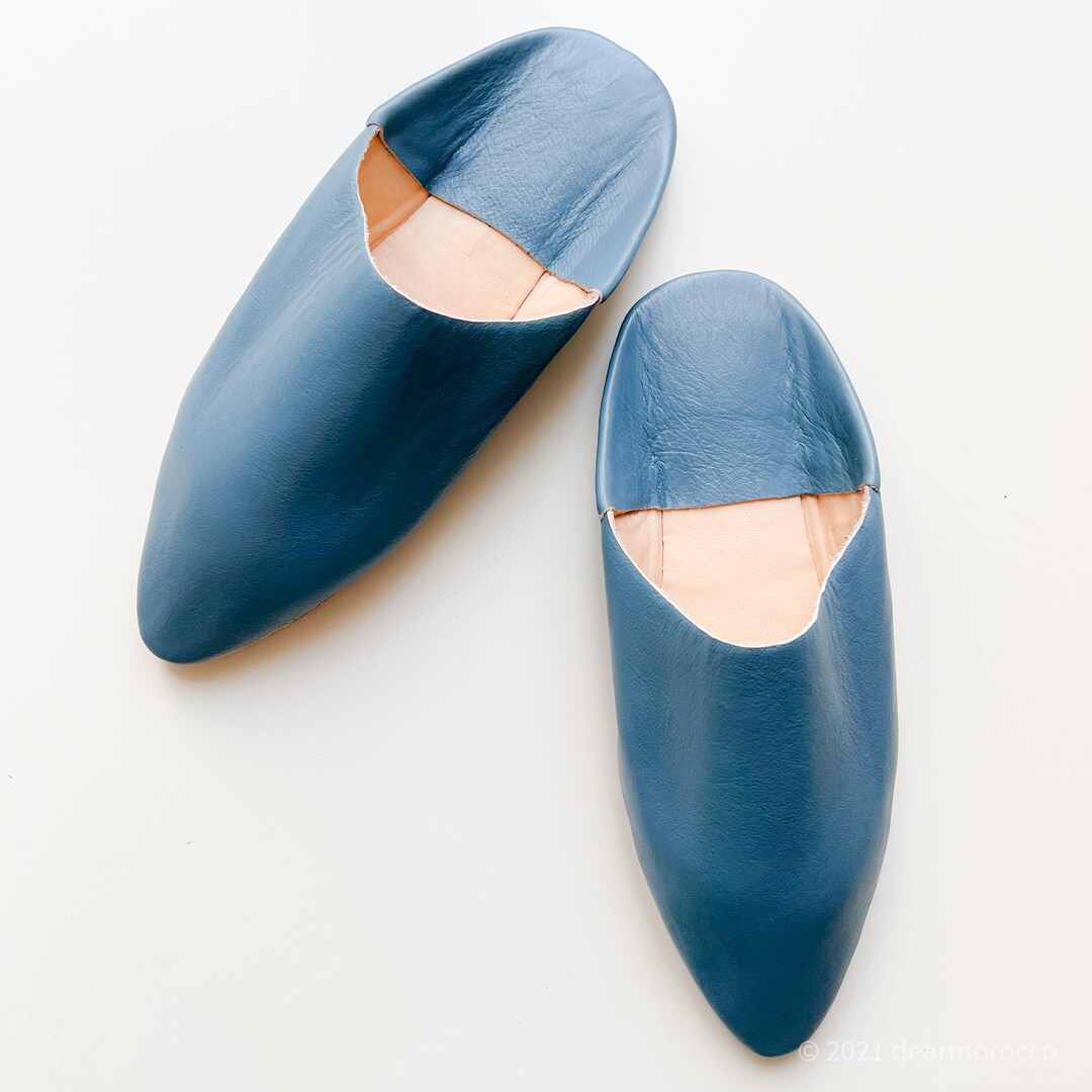 Moroccan Traditional Babouche // Beldi // Blue 3L: 27cm EU 43 - Etsy