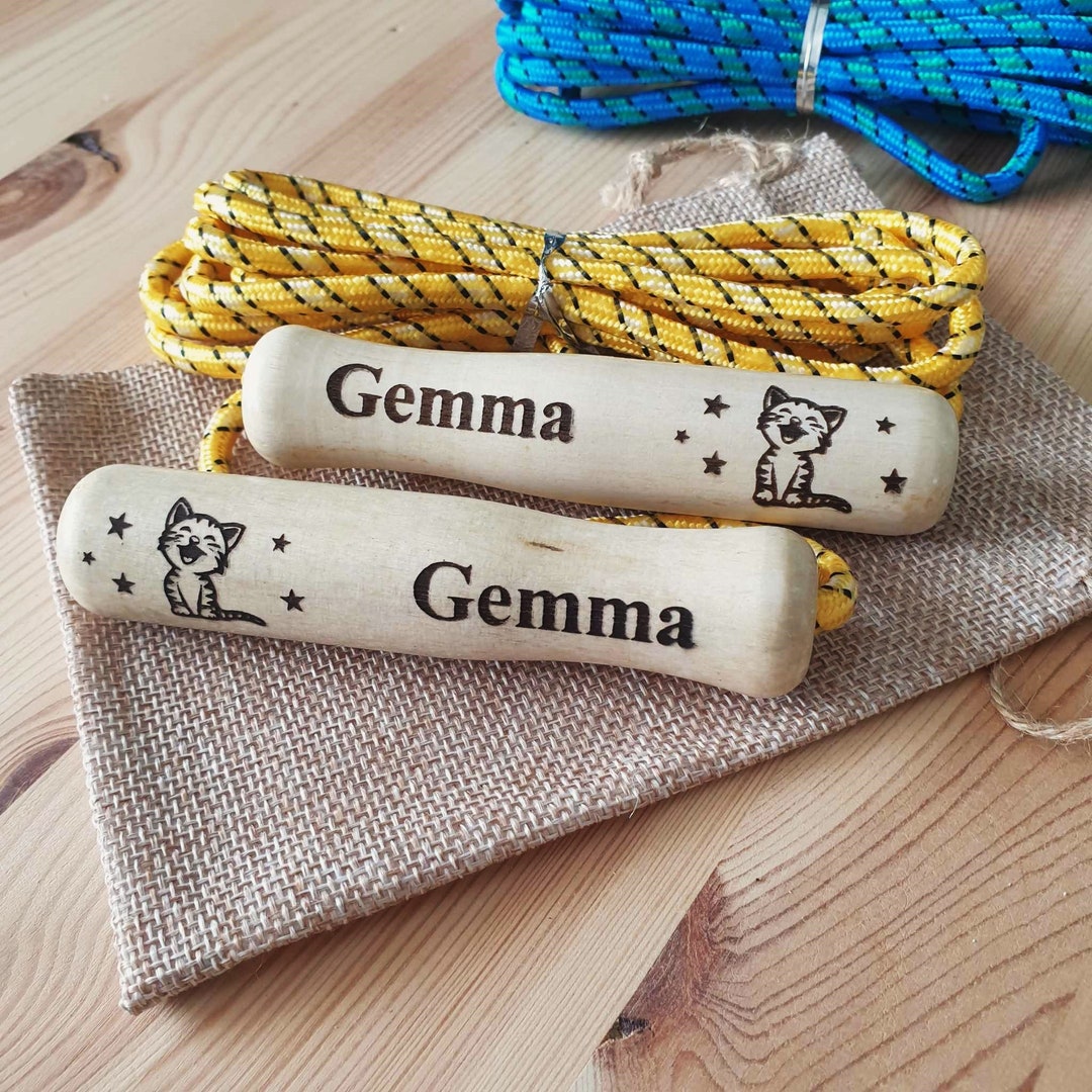 Personalised Skipping Rope. Cat. Birthday Gift. Girls & Boys. Exercise ...