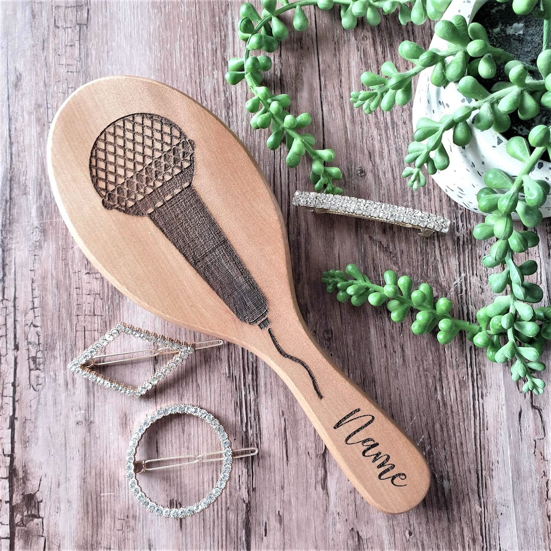 Personalised Hair Brush. Microphone. Laser Engraved. Singing. Gift ...