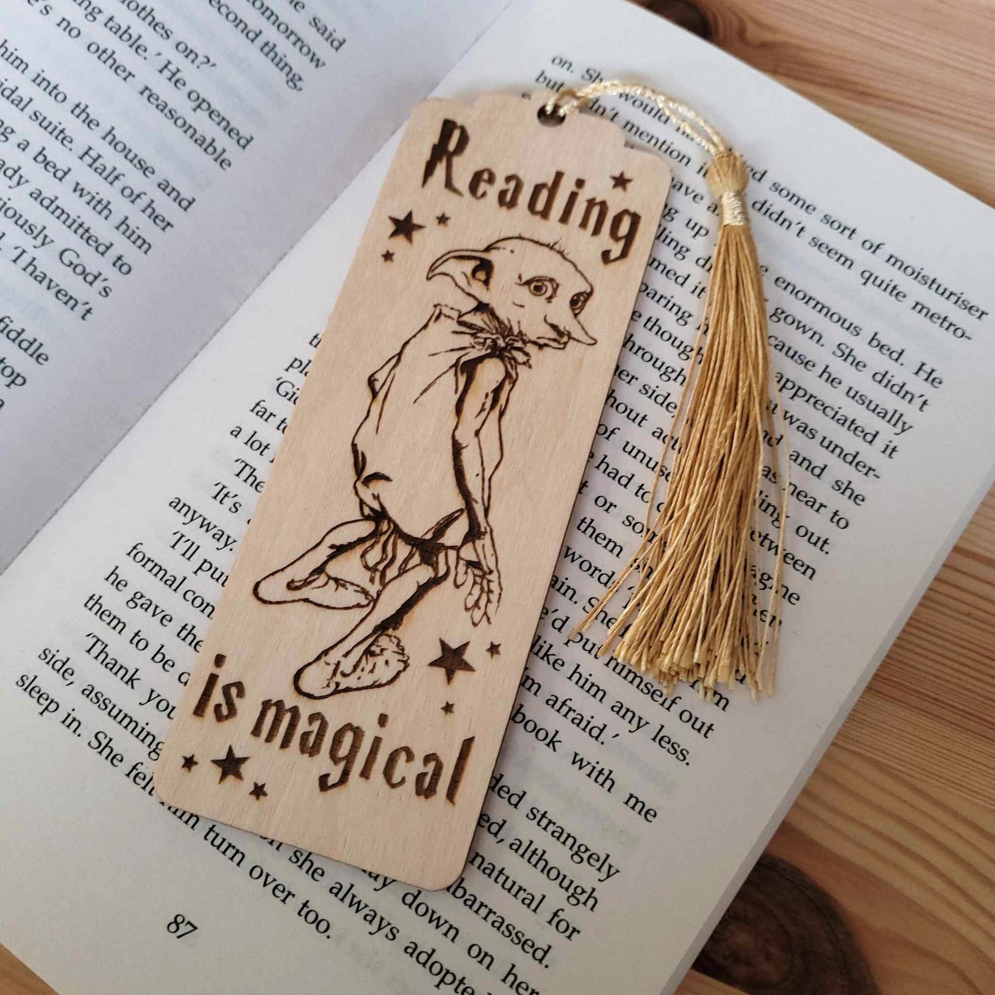 Wood Bookmark. Dobby Inspired. Harry Potter Fans. Reading is Magical ...