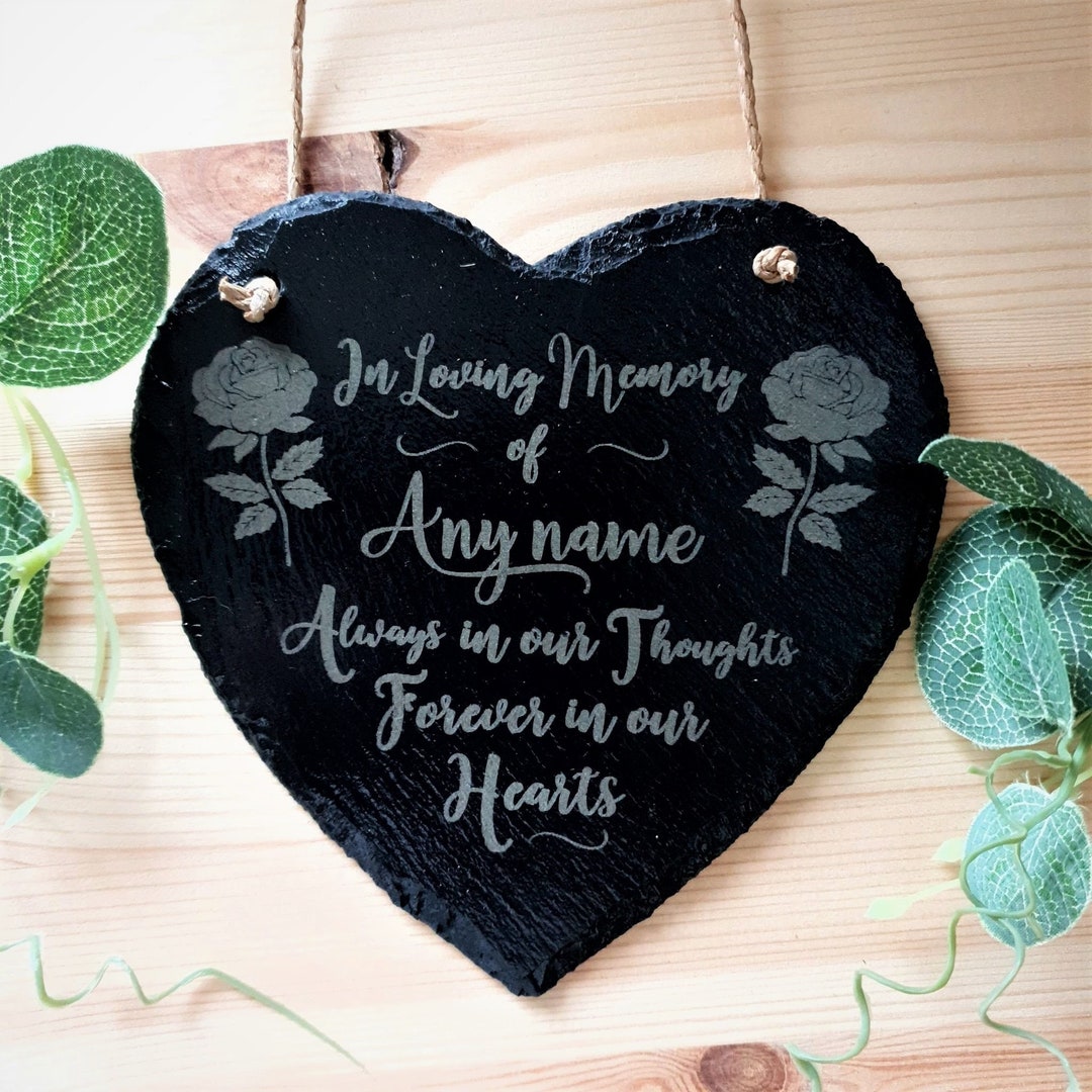 Personalised Memorial Slate Plaque. Laser Engraved. in Loving Memory ...