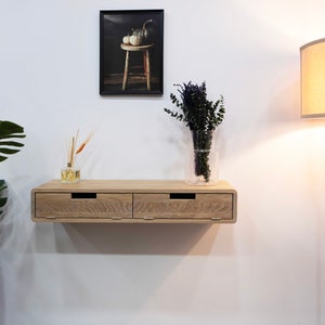 Floating Console Table With Two Drop Down Door ,entryway Table, Hallway ...