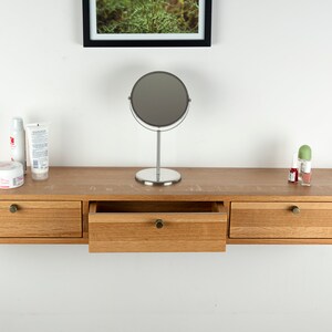 Floating Makeup Table With Three Drawers, Makeup Organizer for Vanity ...