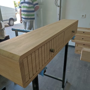 Fluted Floating Console Table With Two Drawers ,entryway Table, Hallway ...