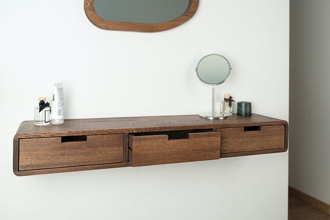 Floating Makeup Table With Three Drawers Makeup Organizer for - Etsy Canada