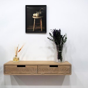 Floating Console Table With Two Drop Down Door ,entryway Table, Hallway ...