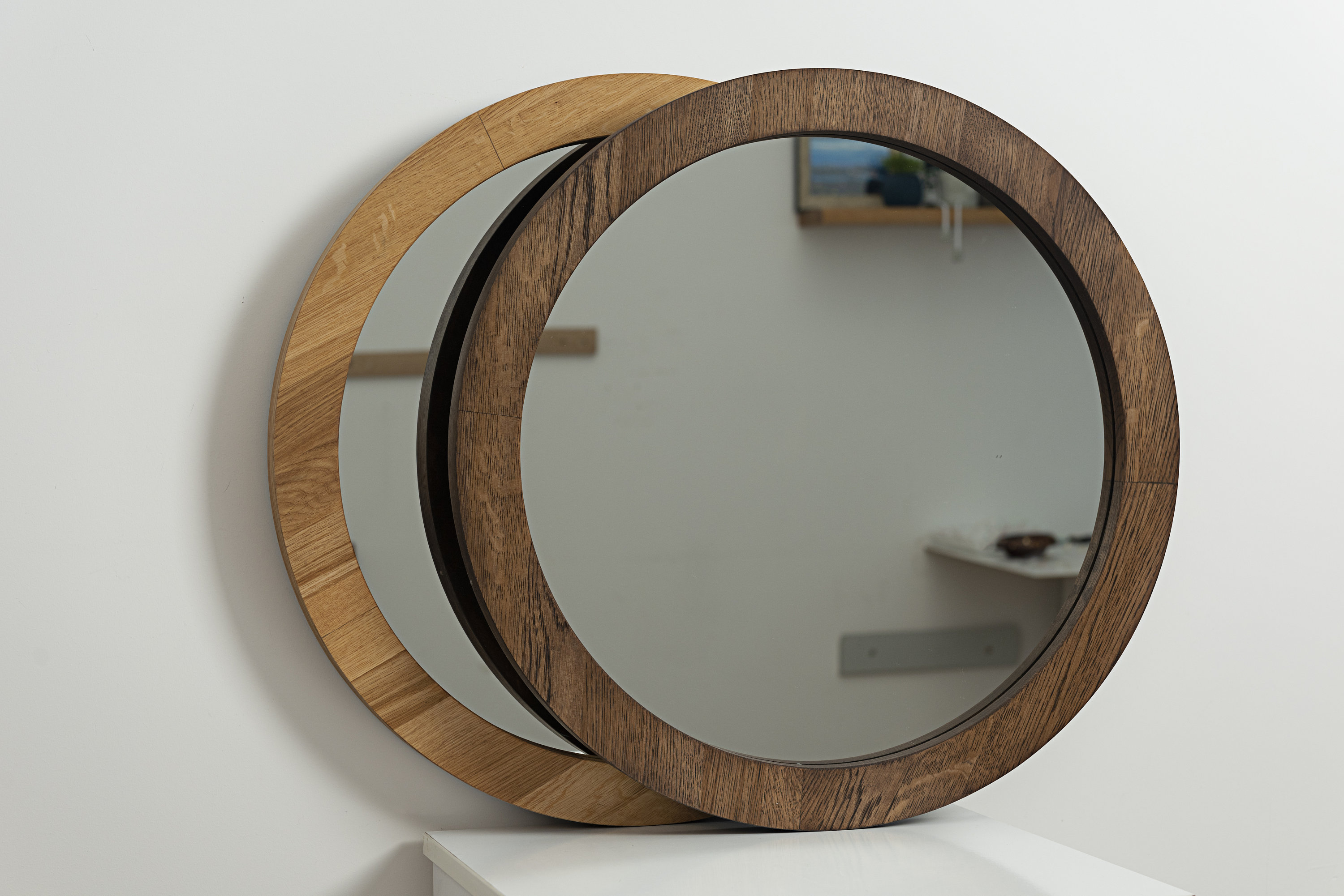 Elegant Round Oak Mirror Solid Wood Vanity Mirror Natural Oak Circle Mirror for Office Home Decor Etsy