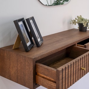 Floating Console Table With Two Drawers ,entryway Table, Hallway Wooden ...