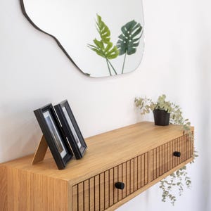 Fluted Floating Console Table With Two Drawers ,entryway Table, Hallway ...