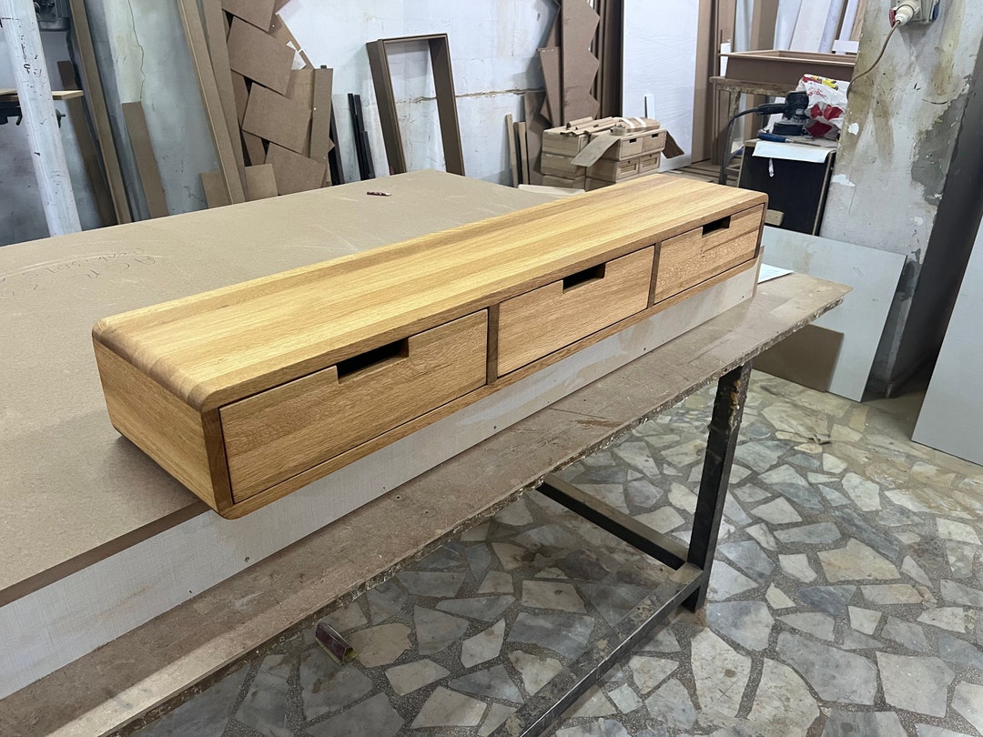 Floating Console Table With Three Drawers ,entryway Table, Hallway ...