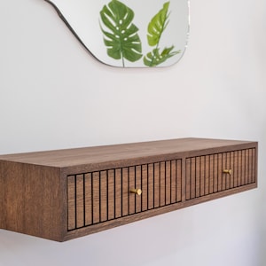 Floating Console Table With Two Drawers ,entryway Table, Hallway Wooden ...