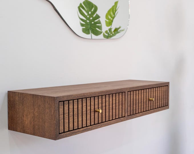Special Order Fluted Floating Console Table With Two Drawers ,entryway ...