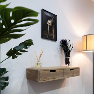 Floating Console Table With Two Drop Down Door ,entryway Table, Hallway ...