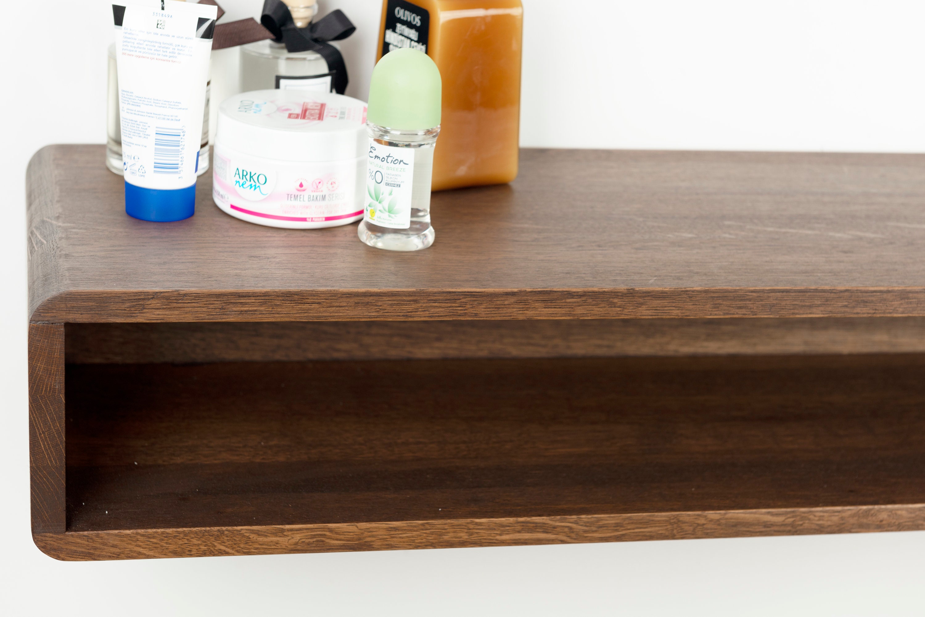 Floating Makeup Table Makeup Organizer for Vanity Oak Vanity - Etsy