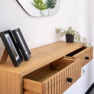 Fluted Floating Console Table With Two Drawers ,entryway Table, Hallway ...